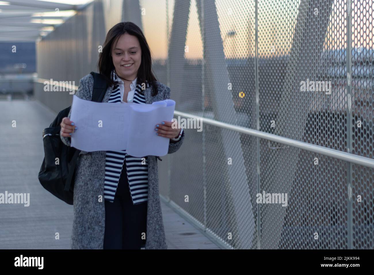 Engineer looking at bridge and plans hi-res stock photography and ...