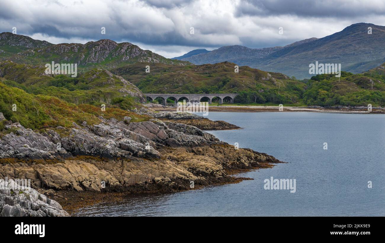 An aerial view of a natural landscape in Scotland, United Kingdom Stock ...