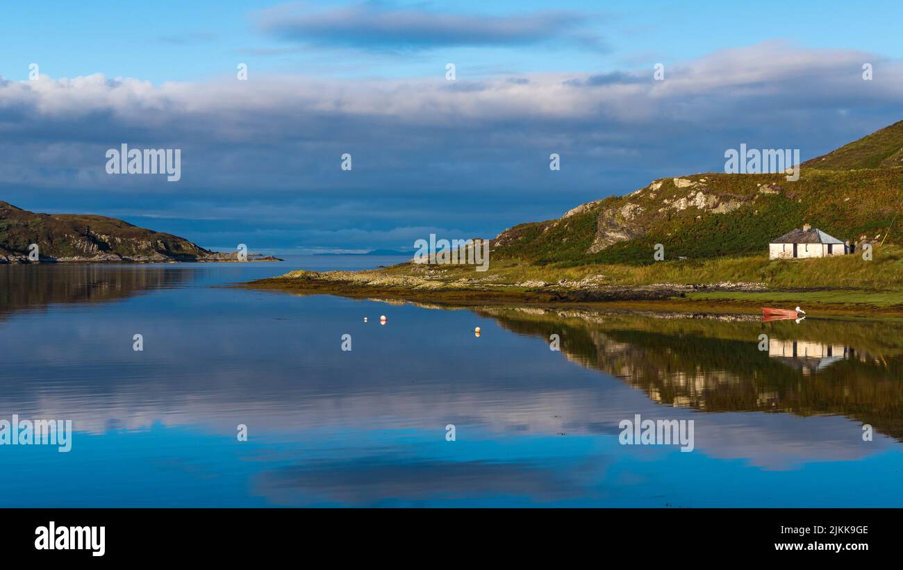 An aerial view of a natural landscape in Scotland, United Kingdom Stock ...