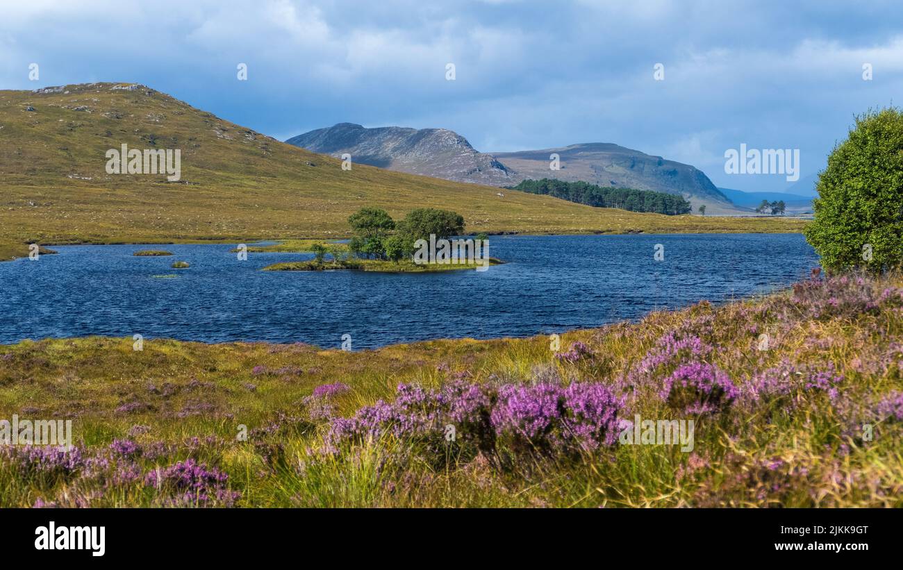An aerial view of a natural landscape in Scotland, United Kingdom Stock ...