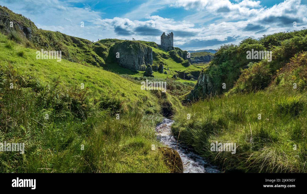 An aerial view of a natural landscape in Scotland, United Kingdom Stock ...
