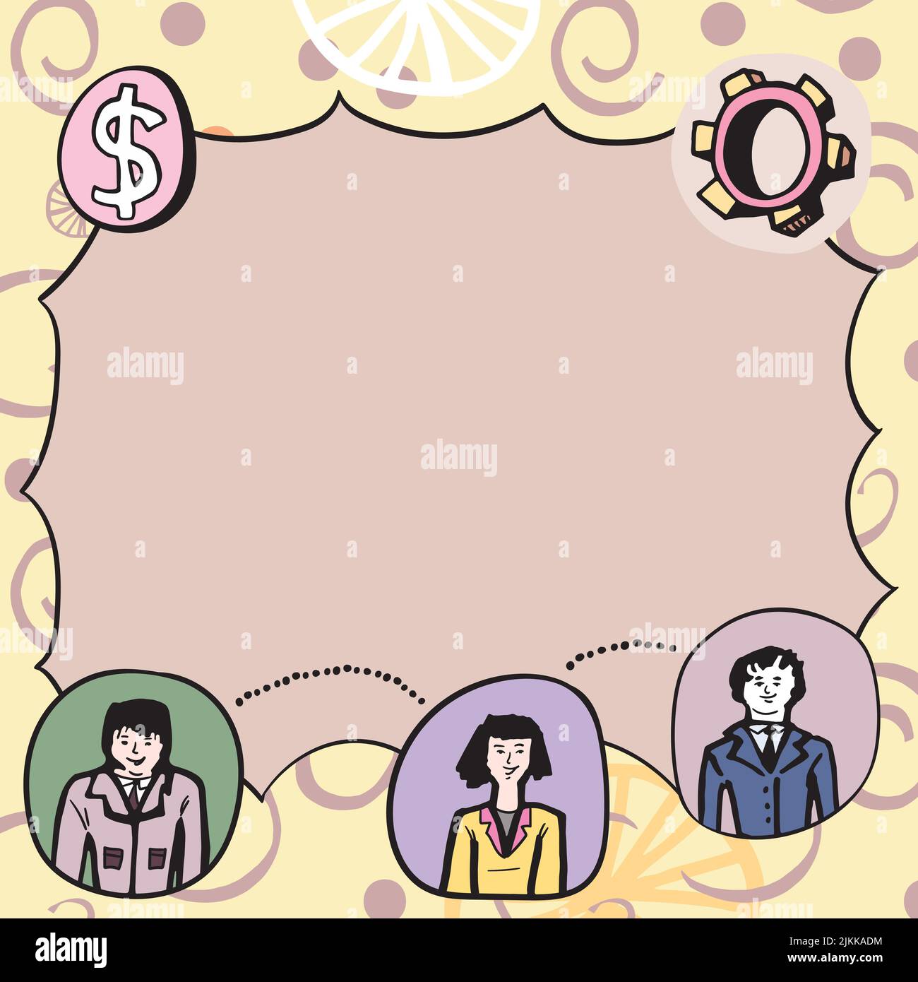 Three Business People Presenting Important Informations. Team Showing ...