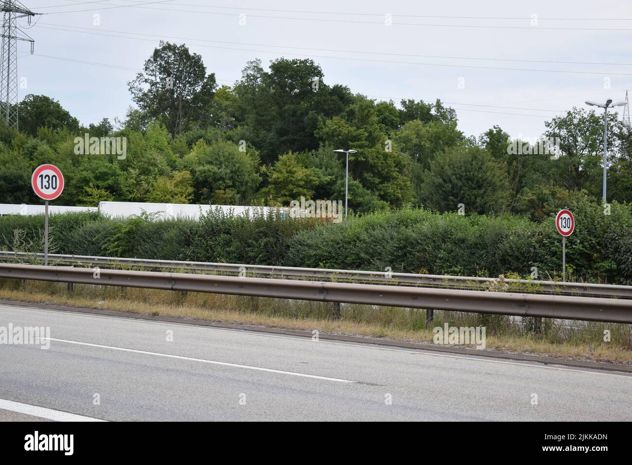 limit 130 kph on the Autobahn in GErmany Stock Photo - Alamy