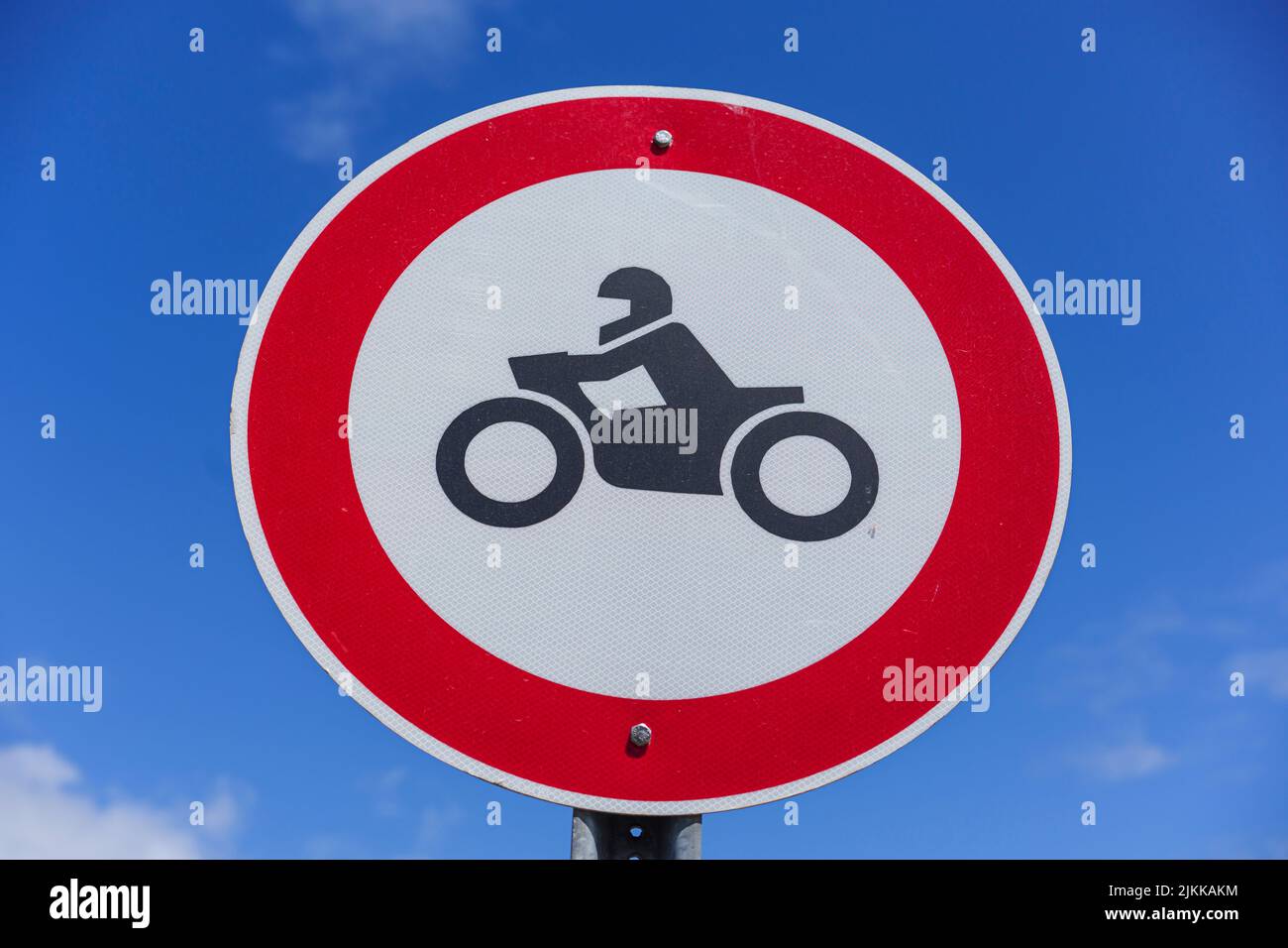 Motorcycle prohibition sign. No motorcycle or no parking sign. Sign ...