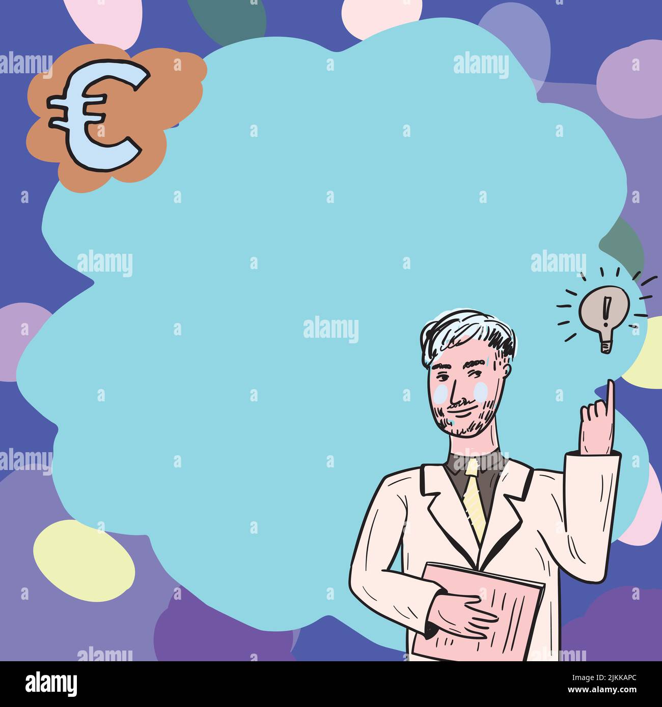 Businessman Thinking Important Informations With Euro Sign And ...