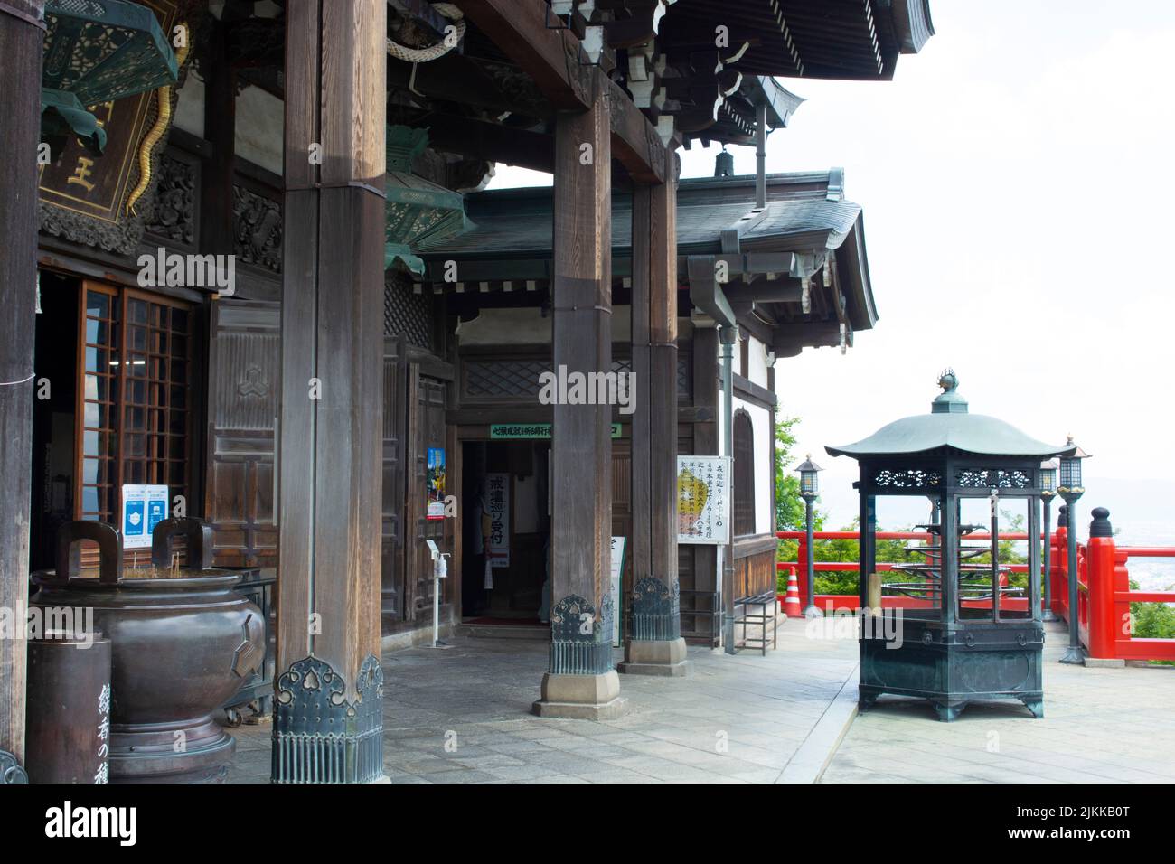 Stone and wood front of temple - shrine in Japan Stock Photo - Alamy