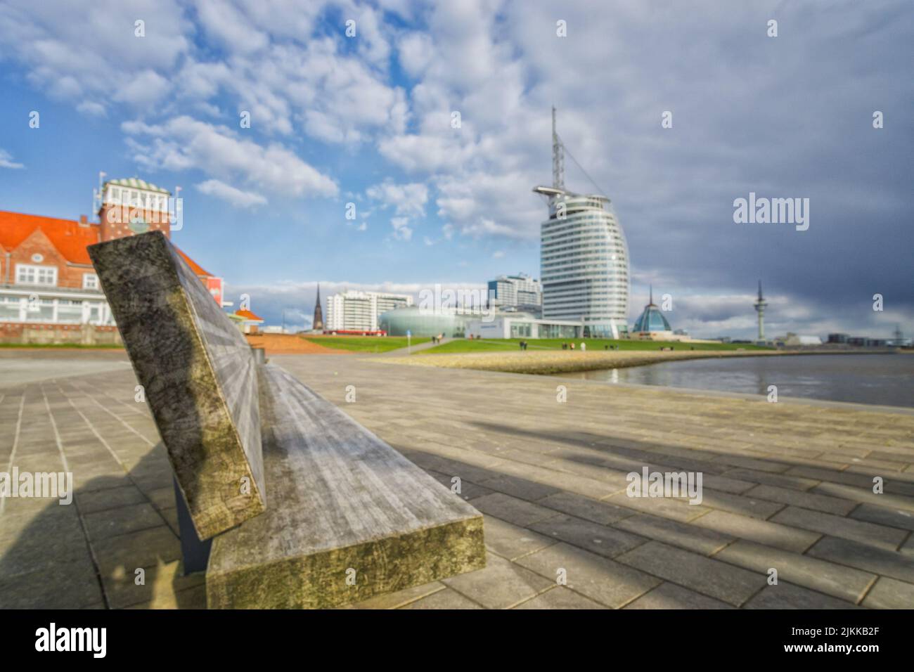 A beautiful landscape of Bremerhaven city on Germany's North Sea Coast ...