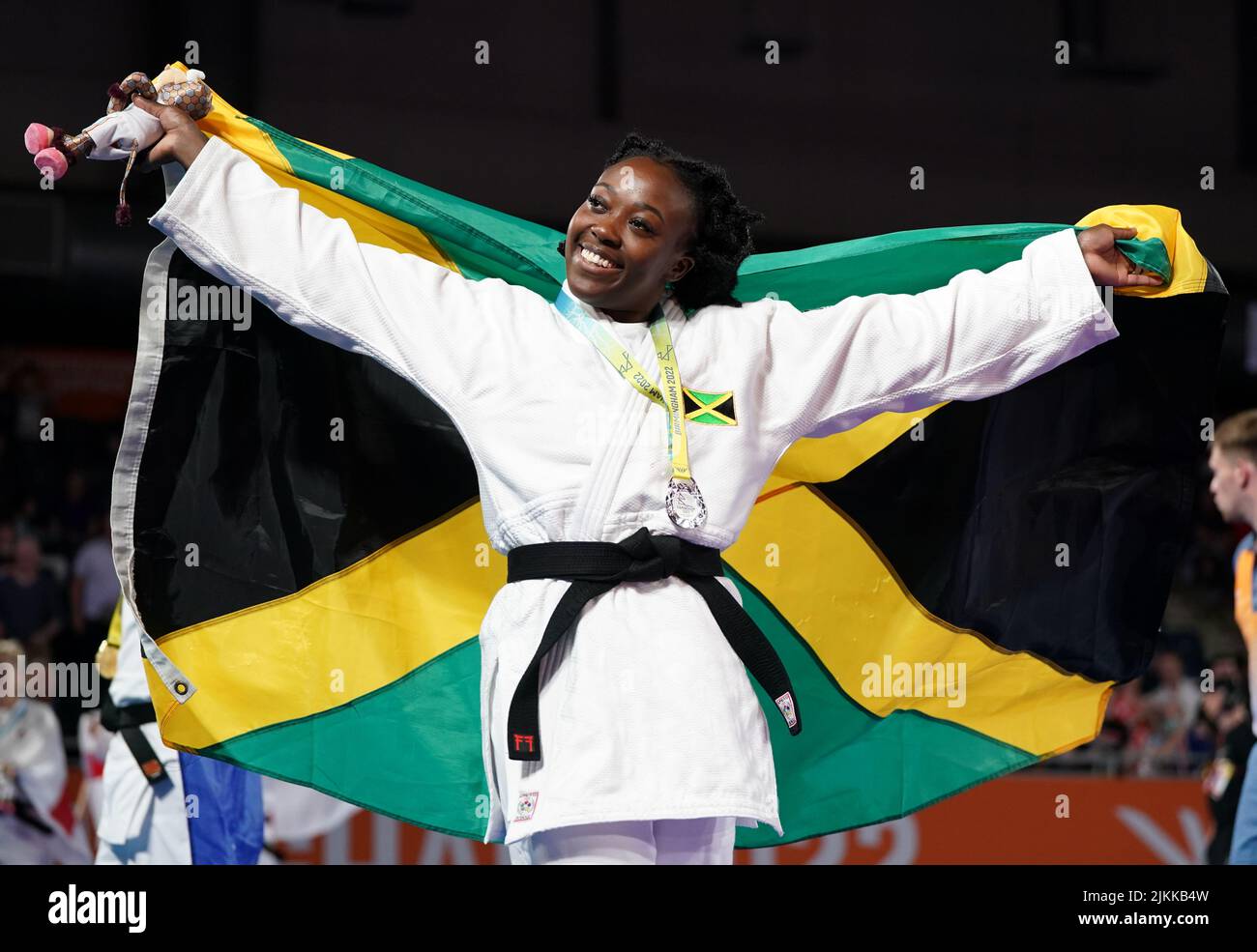 Jamaica's Ebony Drysdale Daley after winning silver in the Women's -70 ...