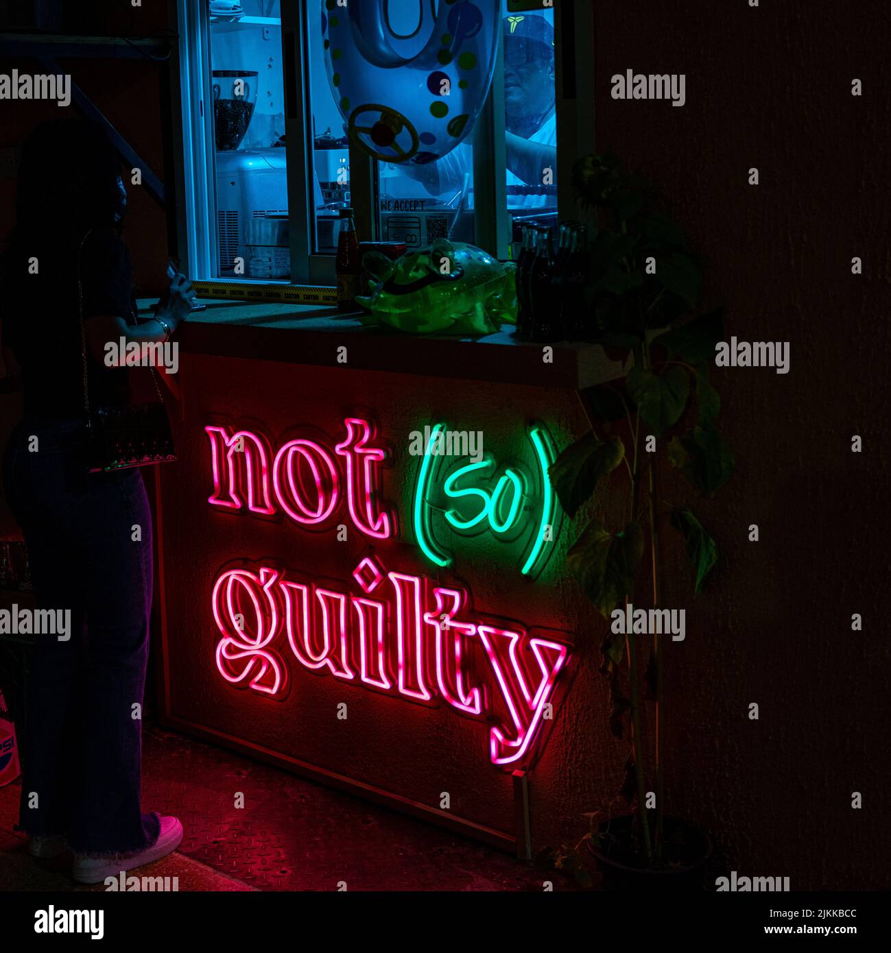 The neon lights with message background Stock Photo - Alamy
