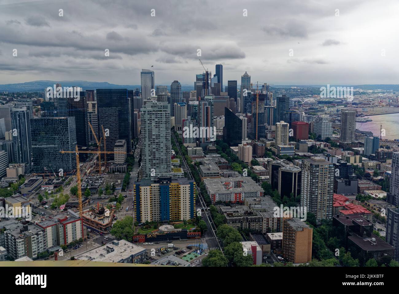 The aerial view of the buildings in Stadt, USA, Seattle Stock Photo - Alamy