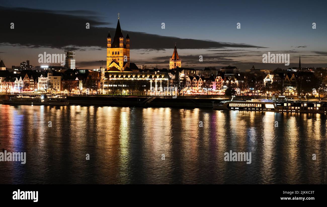 A scenic view of Hohenzollern Bridge in Cologne, Germany during ...