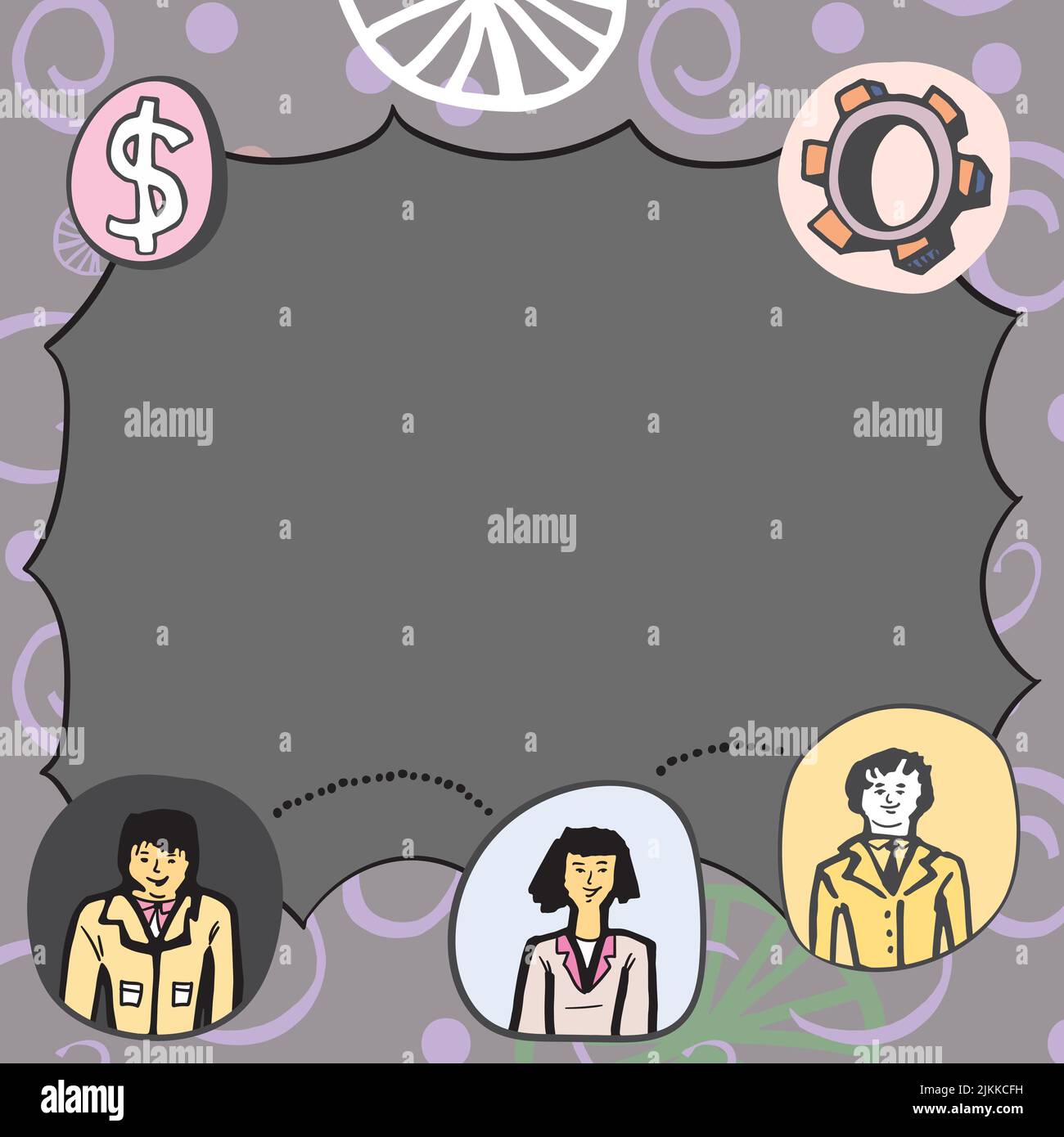 Three Business People Presenting Important Informations. Team Showing ...