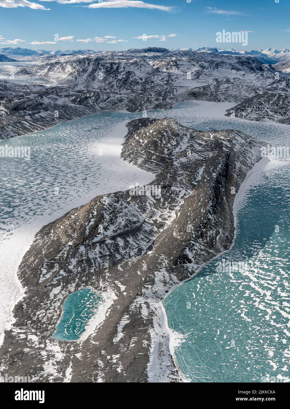 A vertical shot of the frozen lake in Nuuk, Greenland Stock Photo - Alamy