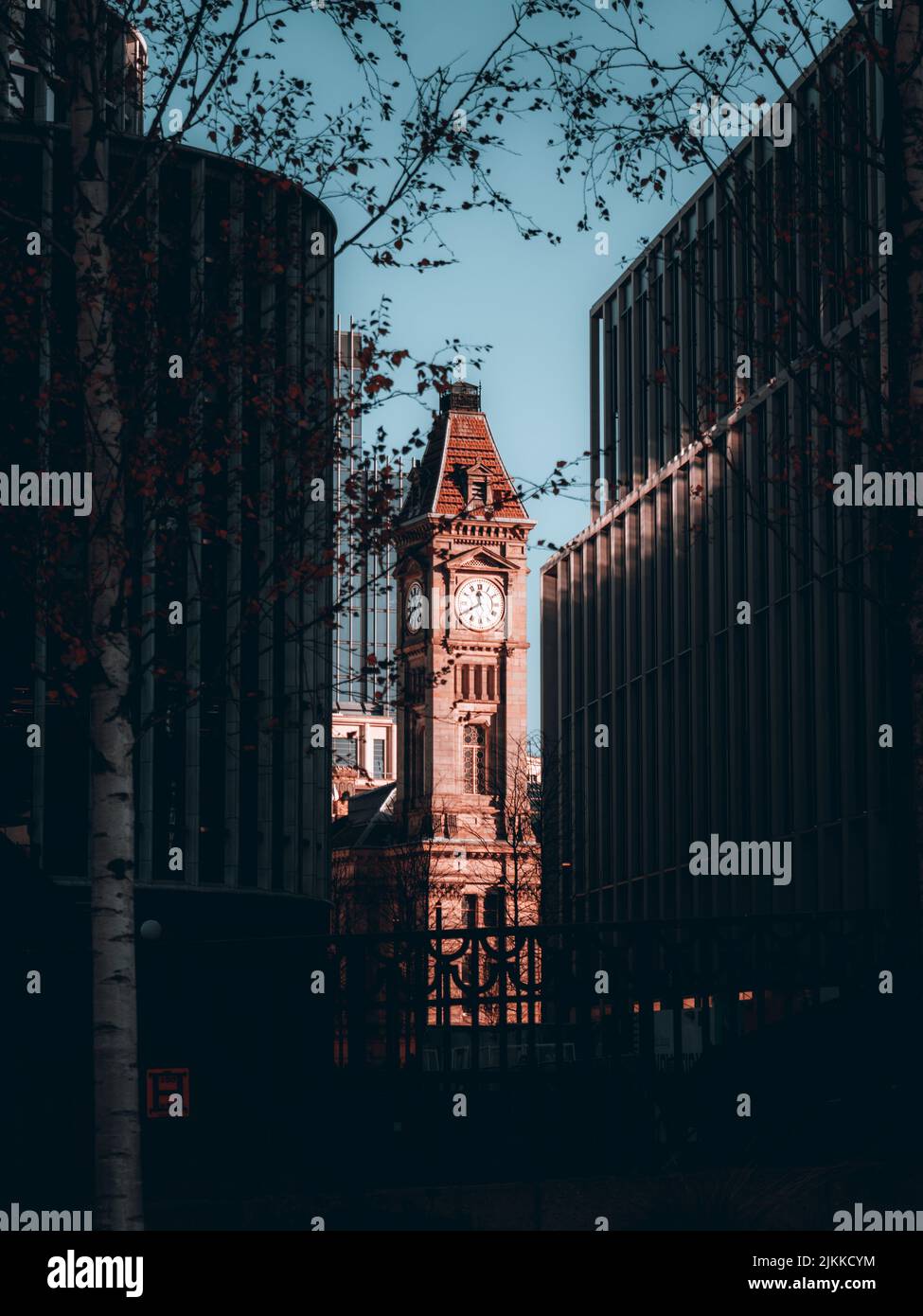 a vertical shot of albert memorial clock tower in Belfast northern ...