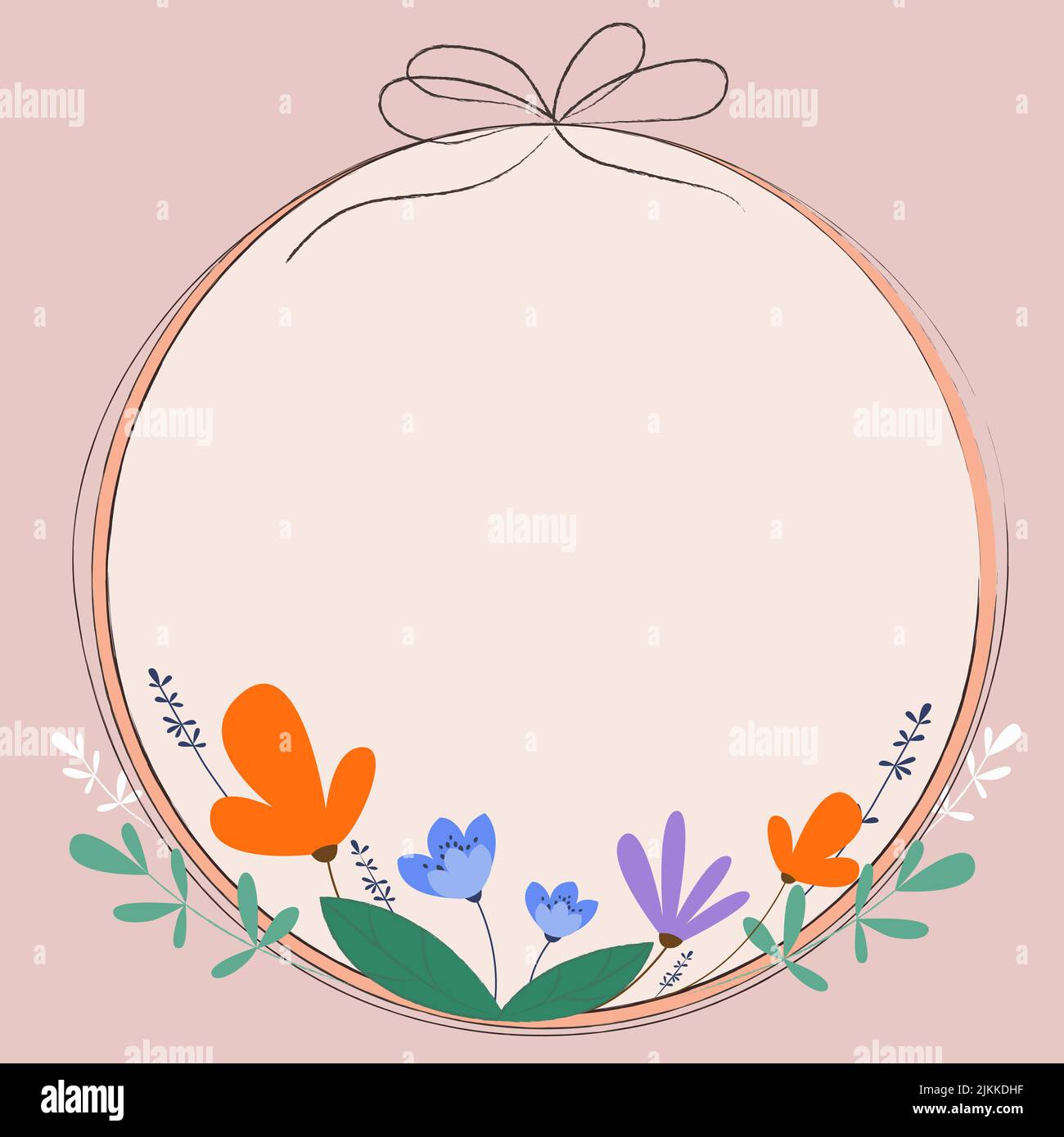 Frame With Leaves And Flowers Around And Important Announcements Inside ...