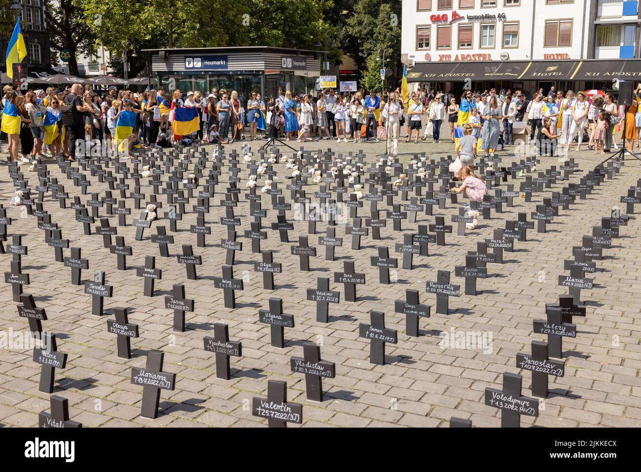 Cologne, Germany – July 30, 2022: Ukrainian protest against the Russian ...