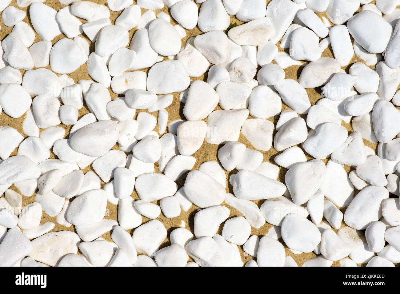 Sandy background with white pebbles for summer Stock Photo - Alamy