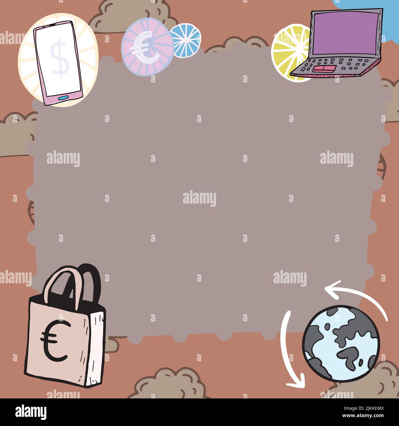 Important Message Presented In Frame With Lap Top, Mobile Phone, Earth ...