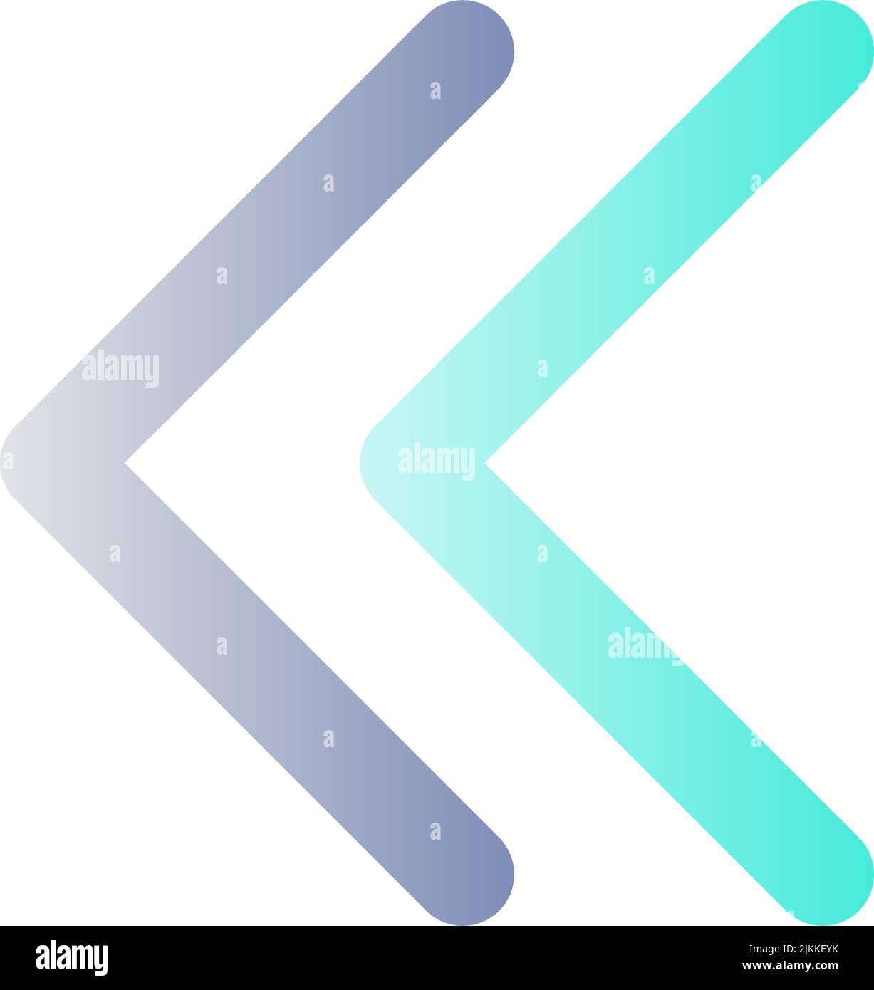 Left double arrow flat gradient color ui icon Stock Vector Image & Art - Alamy