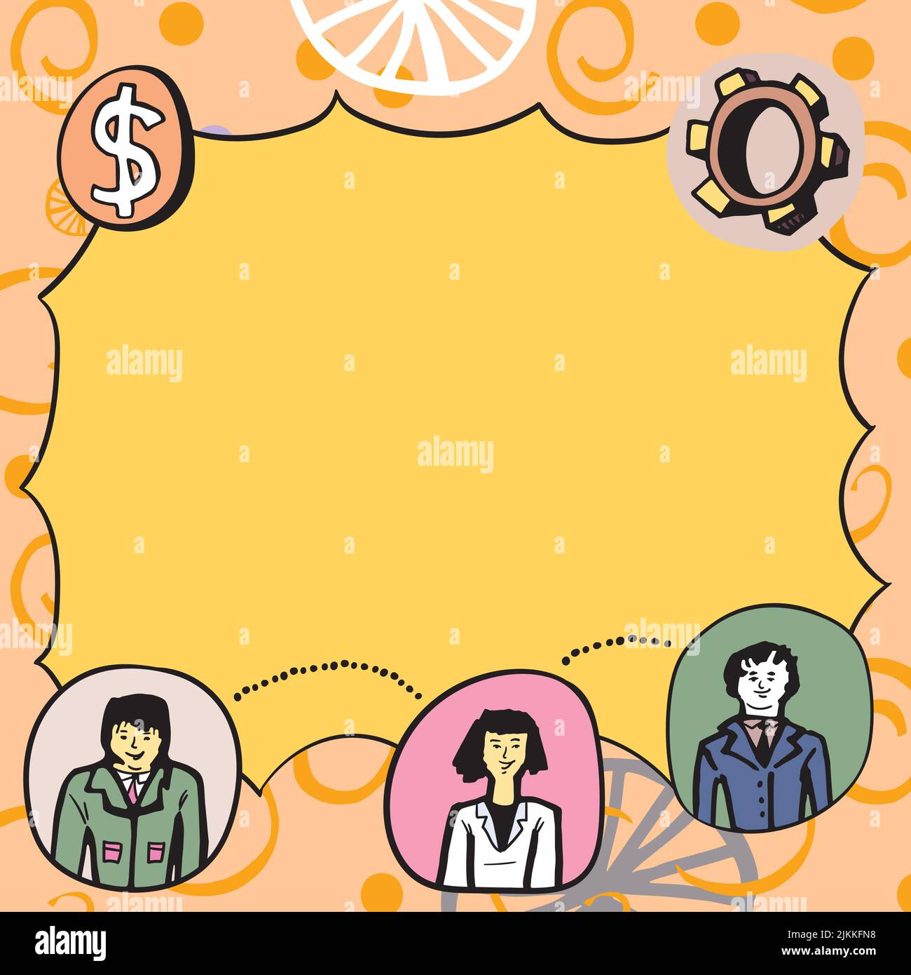 Three Business People Presenting Important Informations. Team Showing ...