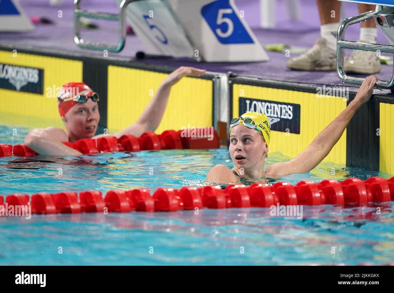 England's Laura Stephens (left), silver, and Australia's Elizabeth ...