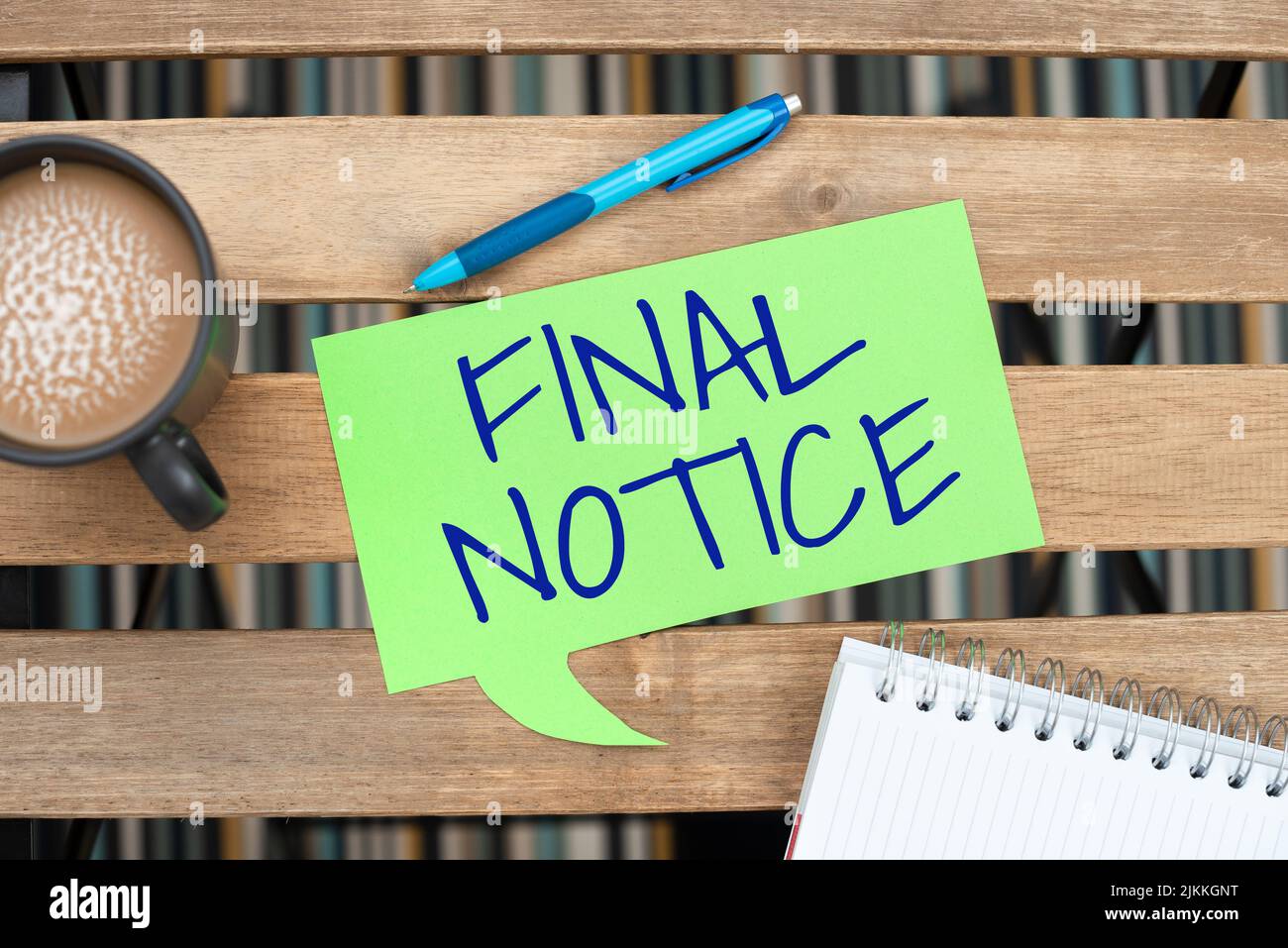 Hand writing sign Final Notice. Business concept Formal Declaration or ...