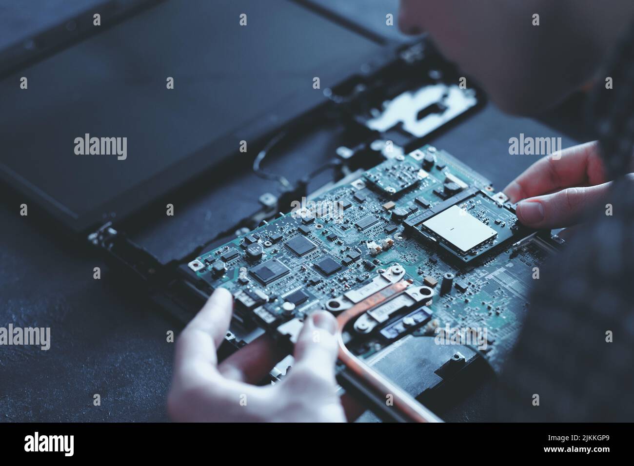 computer hardware microelectronics motherboard Stock Photo - Alamy