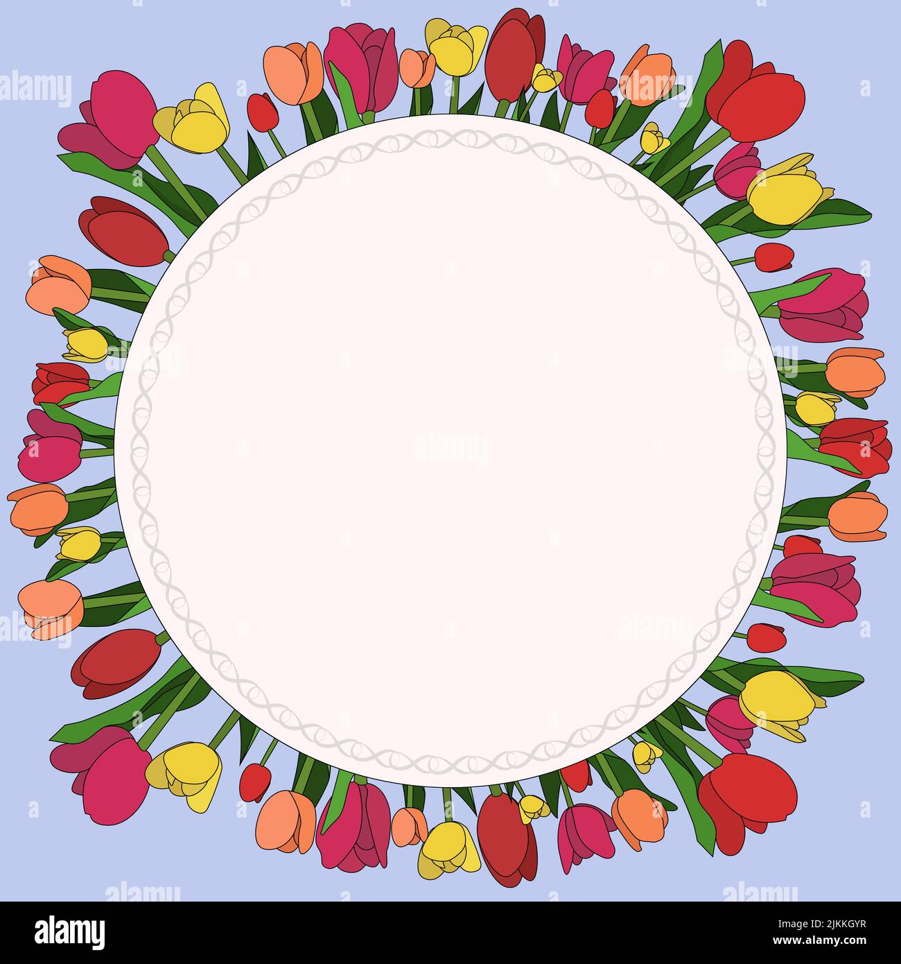 Frame With Leaves And Flowers Around And Important Announcements Inside ...