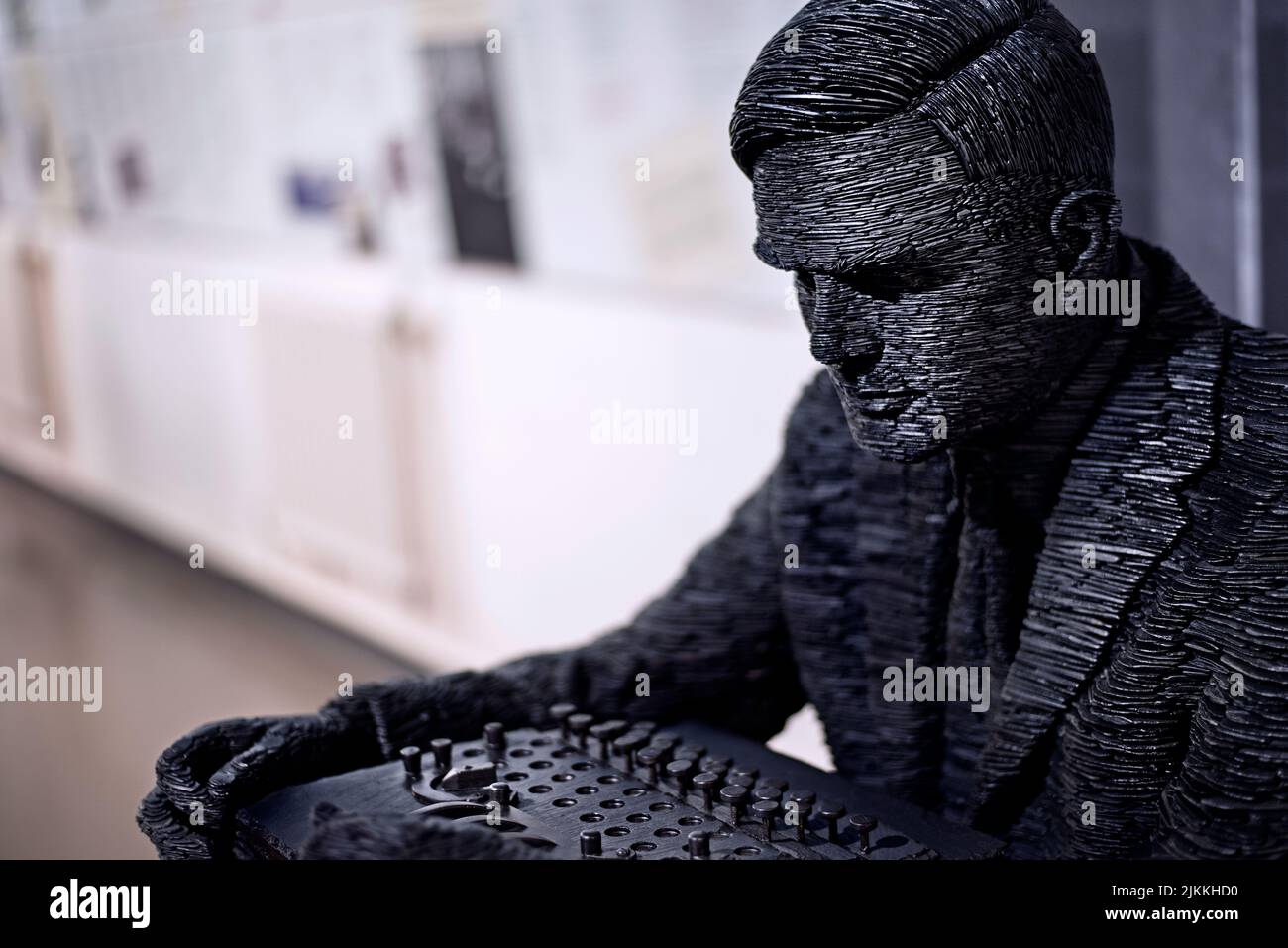 a selective shot of Alan Turing statue in one of the museums Stock ...