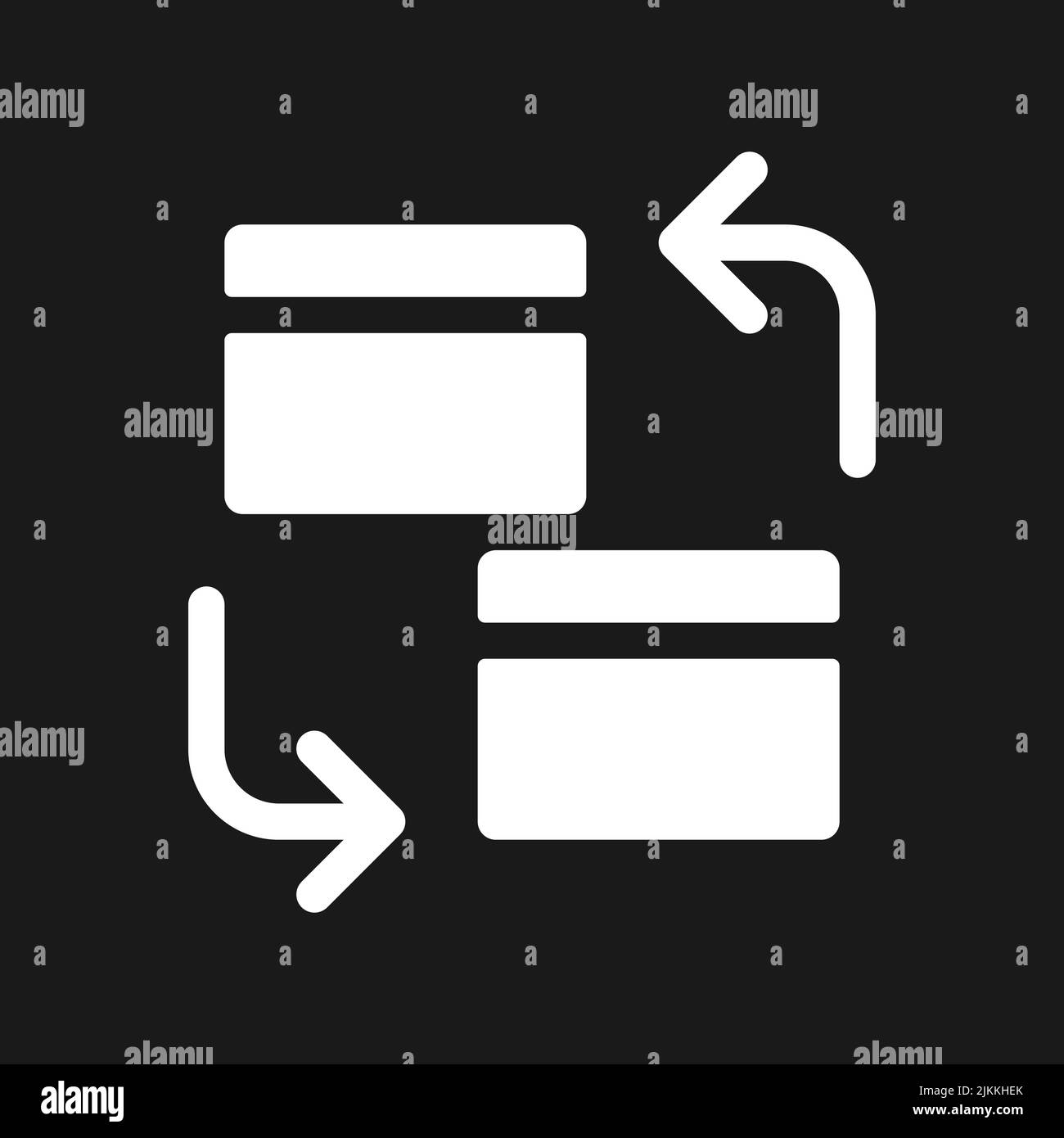 Intra bank transfer dark mode glyph ui icon Stock Vector Image & Art ...