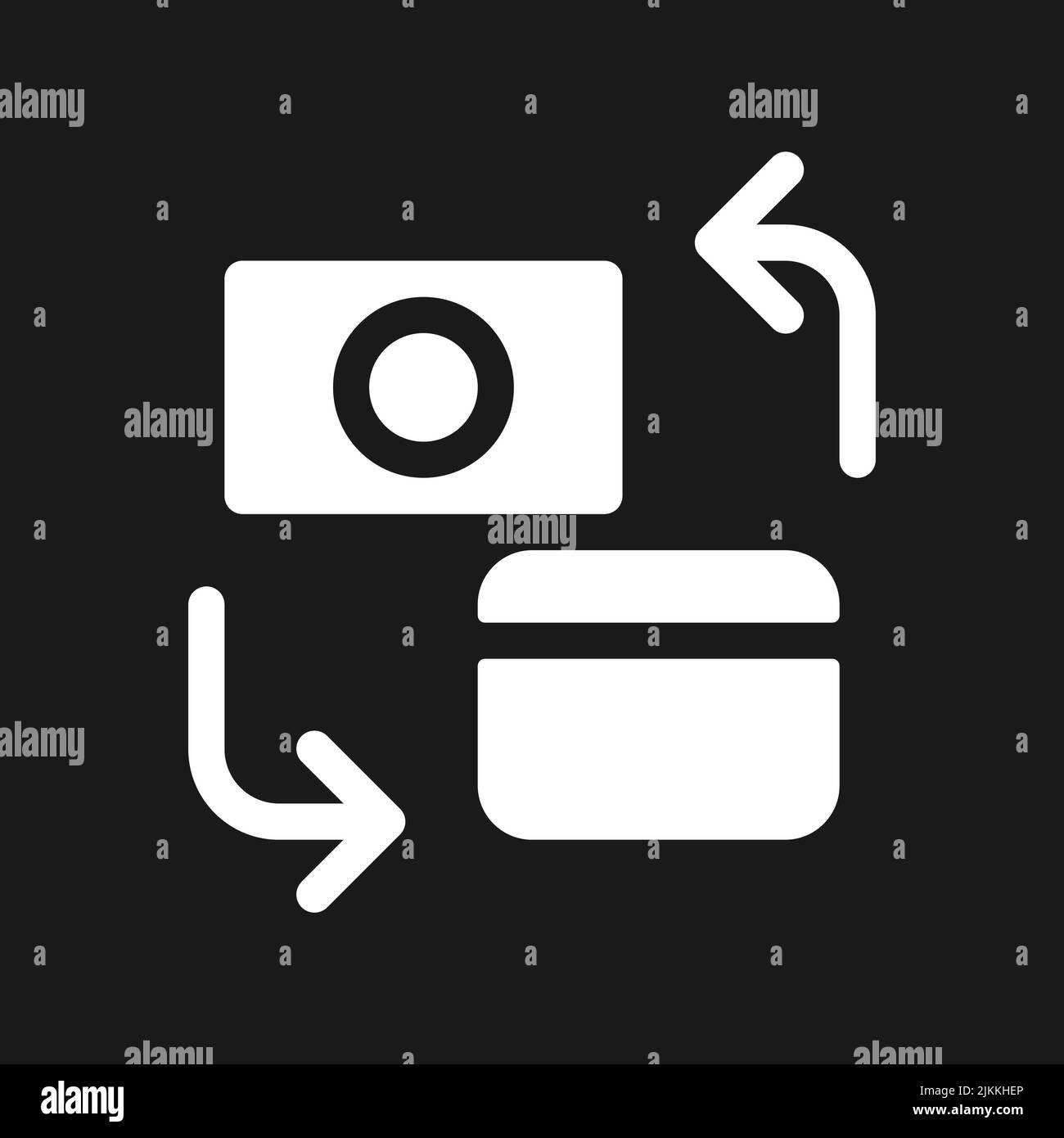 Different banks accounts transfer dark mode glyph ui icon Stock Vector ...
