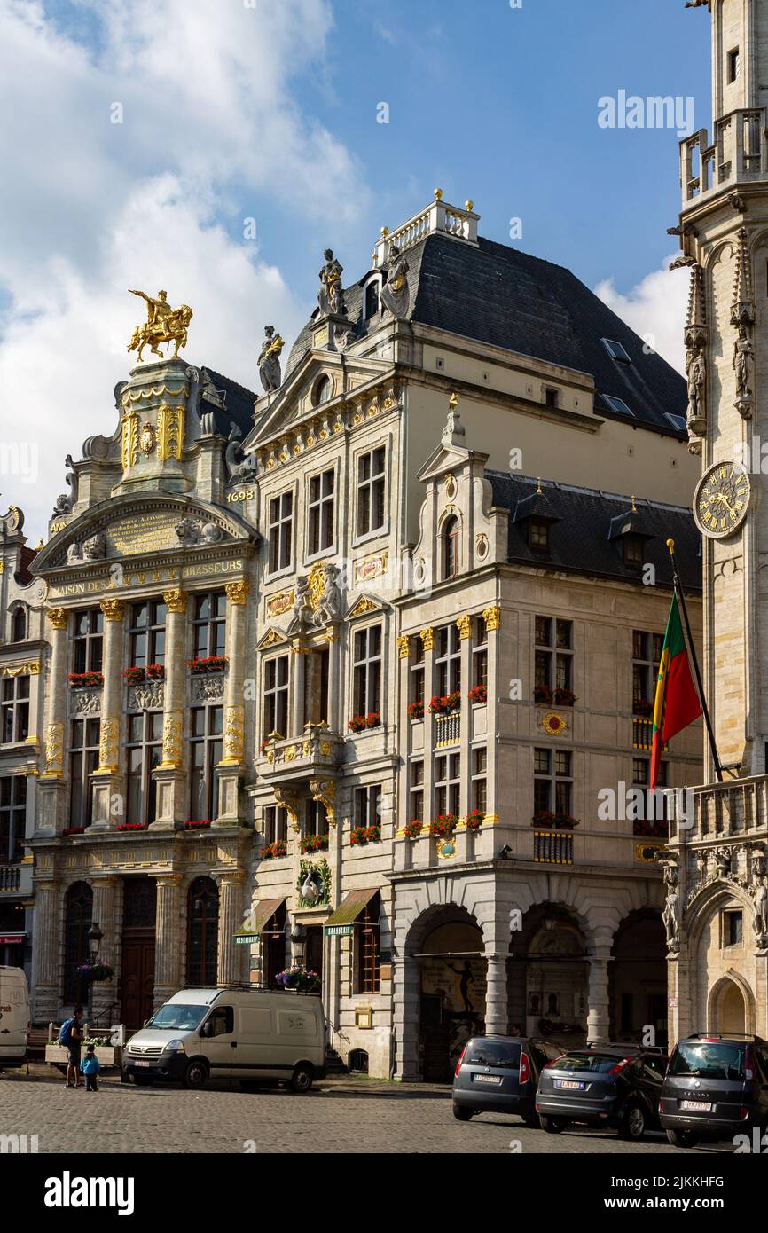 The Grand Place guild historical buildings, Brussels, Belgium, Europe ...