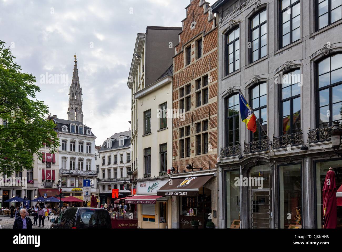 The historical flemish buildings in downtown Brussels, Belgium, Europe ...