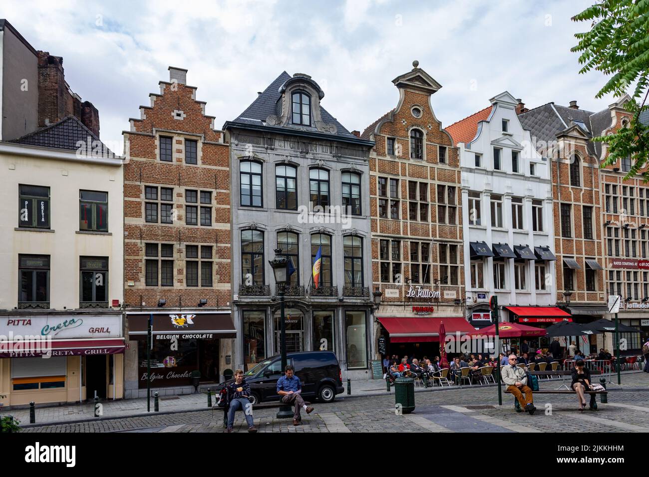 The historical flemish buildings in downtown Brussels, Belgium, Europe ...