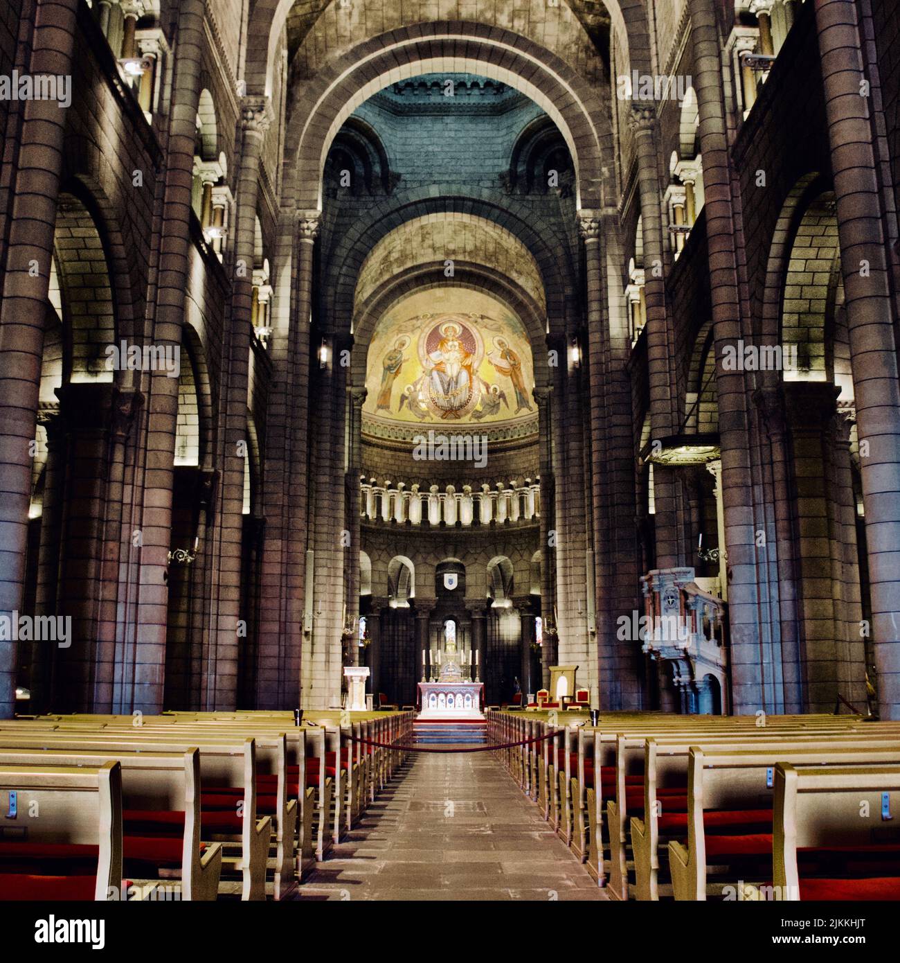 A vertical shot of Interior of the cathedral of St. Nicholas in Monaco ...
