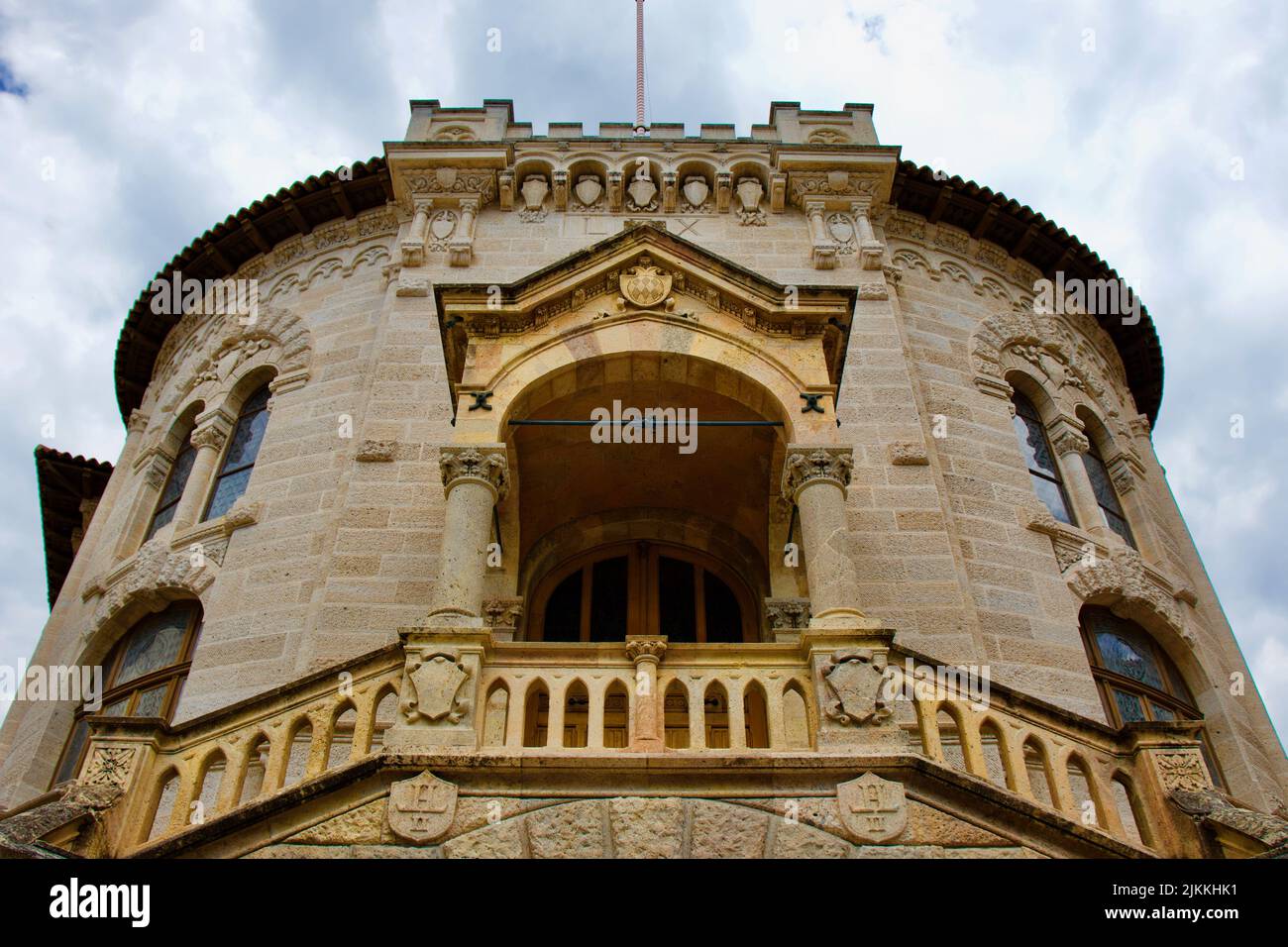 A low-angle shot of the facade of the Palace of Justice in Monaco Stock ...