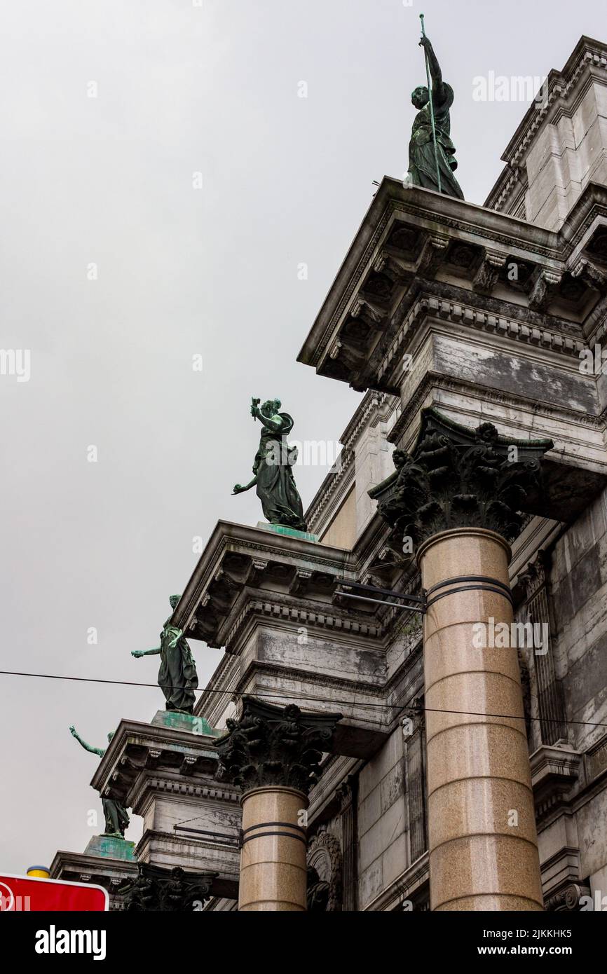 The facade of the historical buildings in Brussels, Belgium, Europe ...