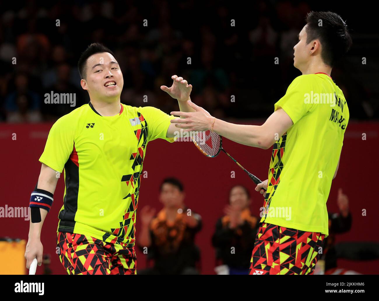 Malaysia’s Wooi Yik Soh and Teng Fong Aaron Chia celebrate winning a ...