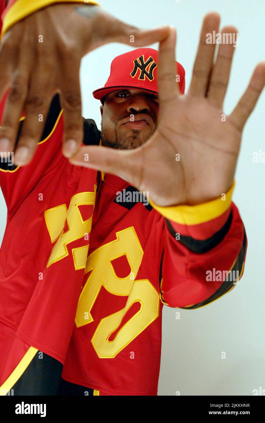 A vertical shot of rapper Method Man posing at the CD USA studios in ...