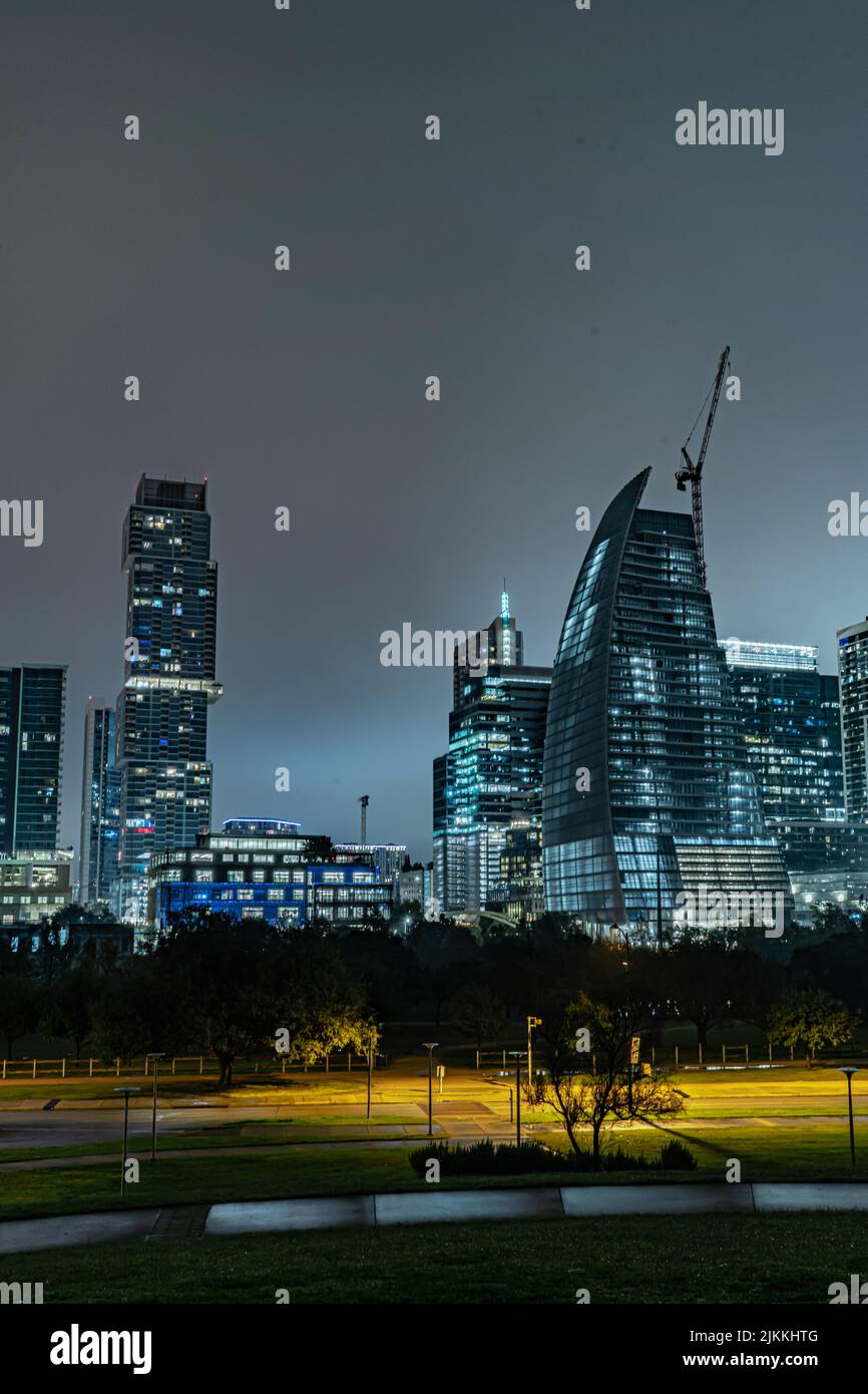 A vertical shot of a new Google building under construction in Austin ...