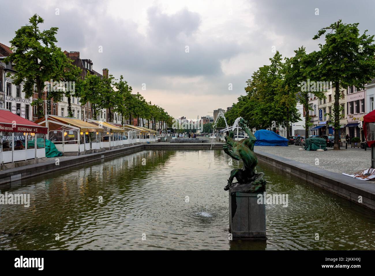 The canal water in downtown Brussels, Belgium, Europe Stock Photo - Alamy
