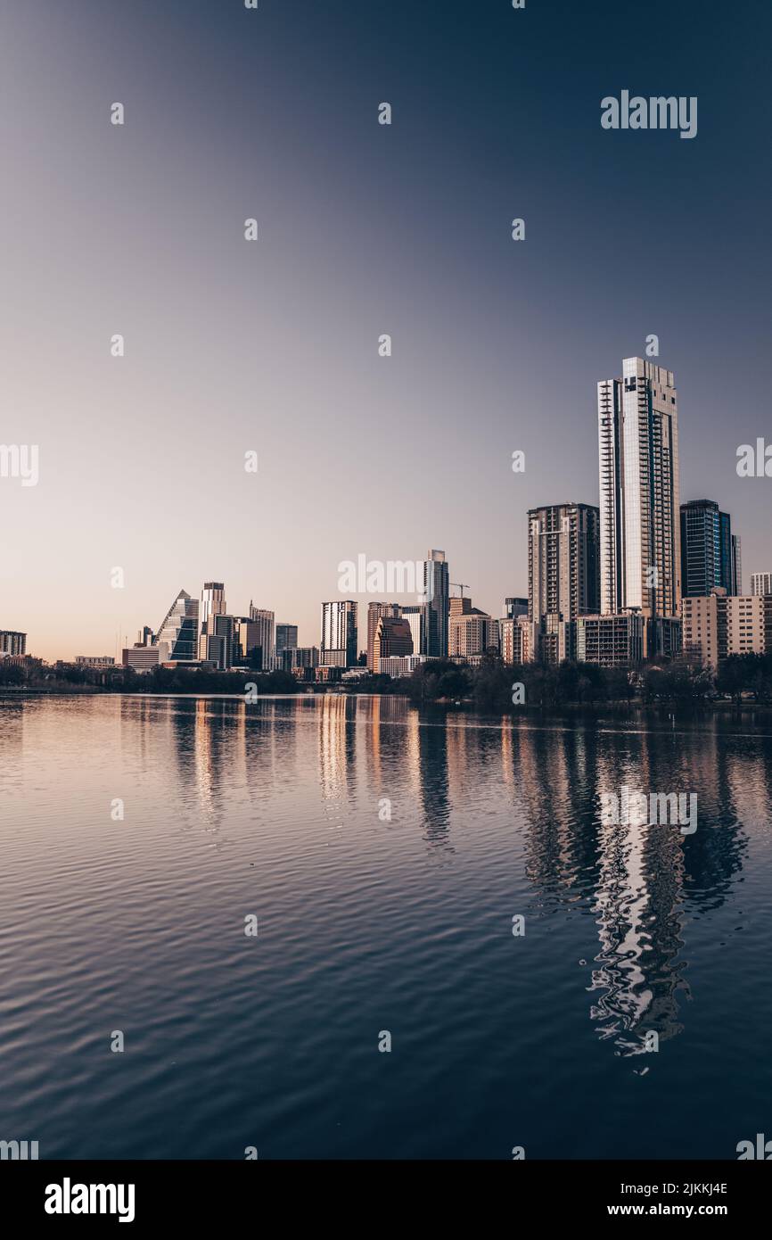 A scenic view of a Ladybird Lake and Boardwalk in Austin city Stock ...