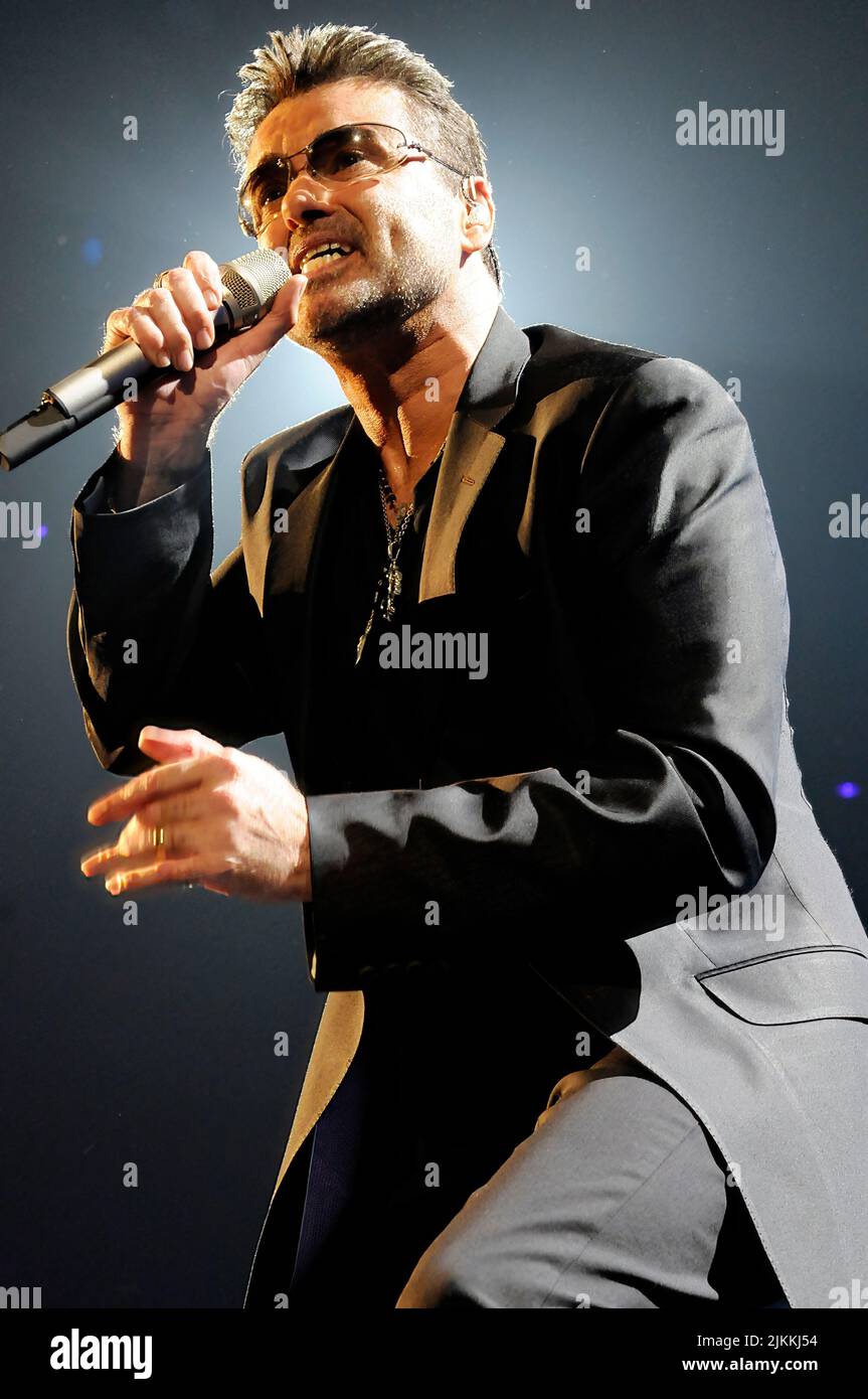 A singer George Michael performing live in San Diego Stock Photo - Alamy
