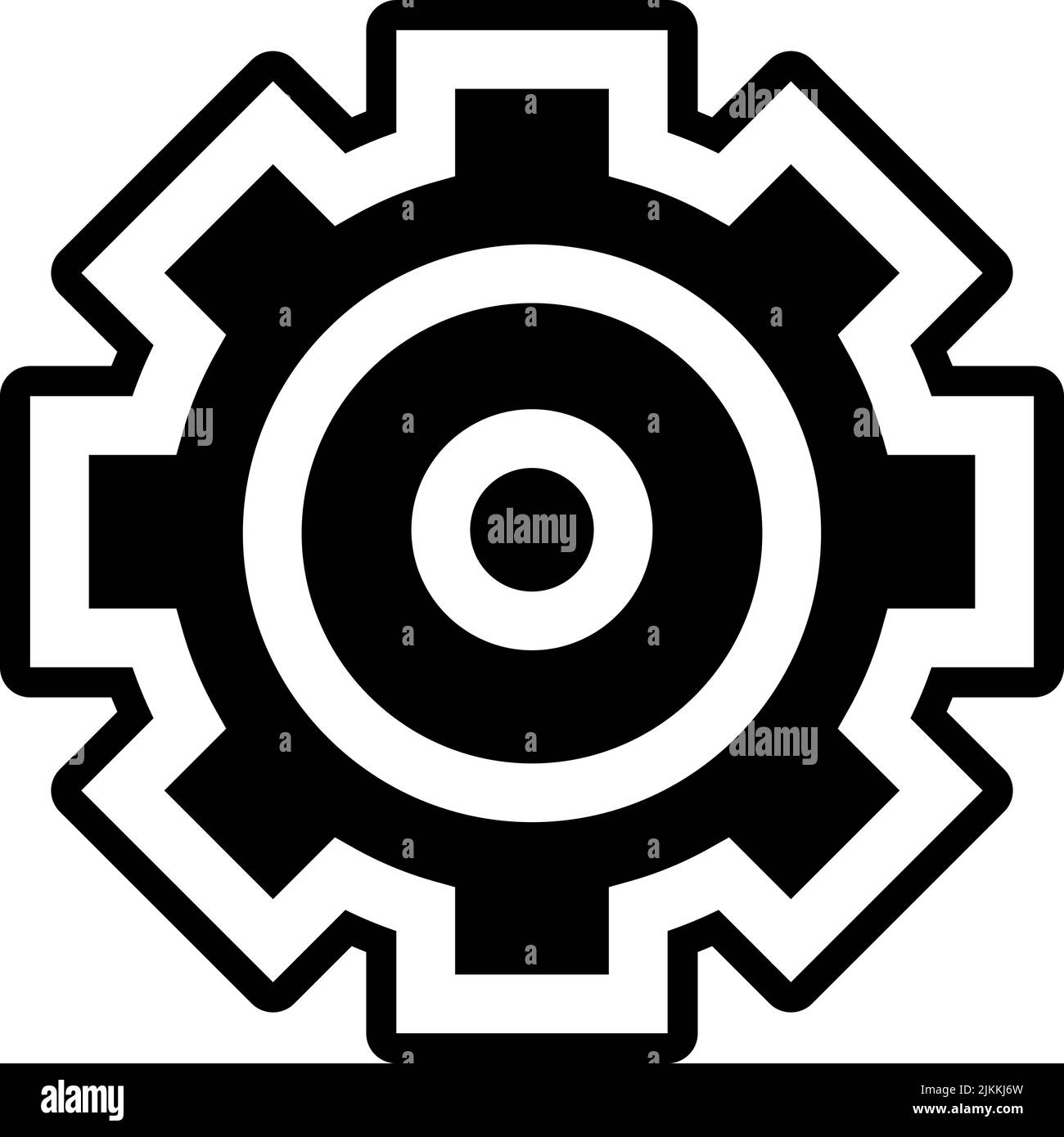 gear icon black vector illustration Stock Vector Image & Art - Alamy