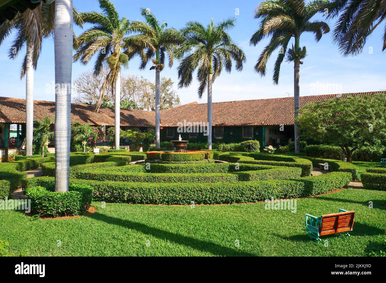 A panaroid view of garden with old towns background Stock Photo - Alamy