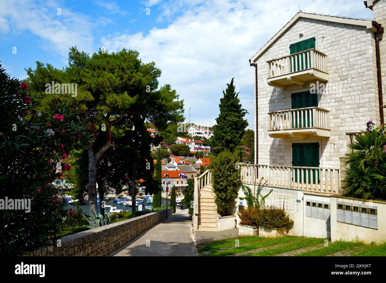 A street in the historic center of Split, an ancient city in Croatia ...