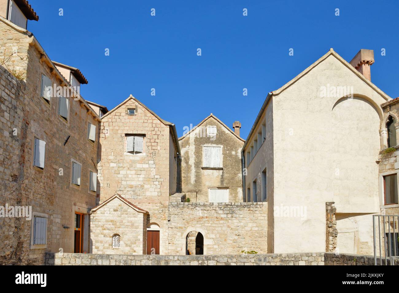 The Old houses in the medieval quarter of Split in Croatia Stock Photo ...