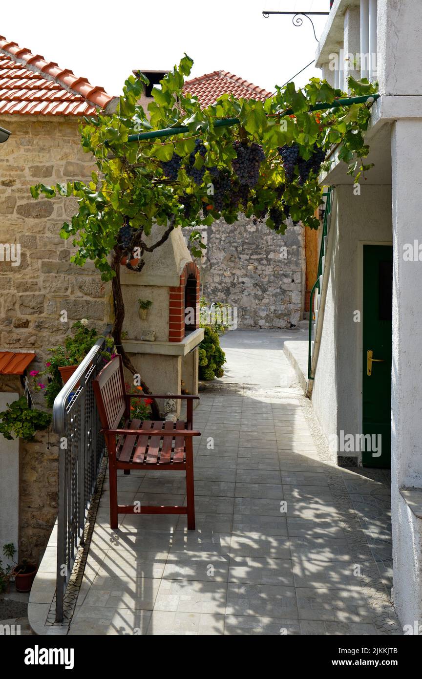 A street in the historic center of Split, an ancient city in Croatia ...