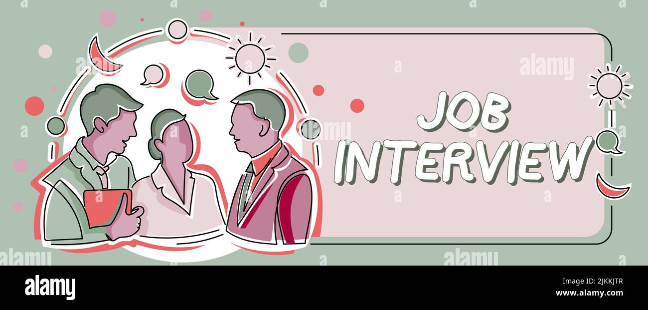 Text sign showing Job Interview. Internet Concept Assessment Questions ...