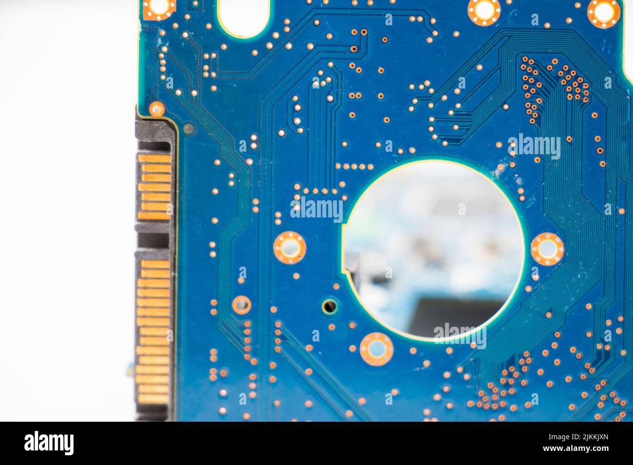 Electronic motherboard, isometric processor microchip on the white ...